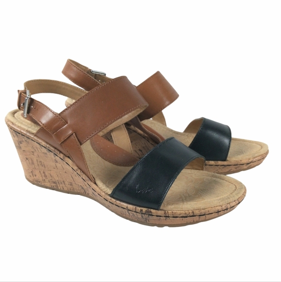 boc | Shoes | Boc Born Concept Olivia Wedge Sandals Size 1 Black Brown ...